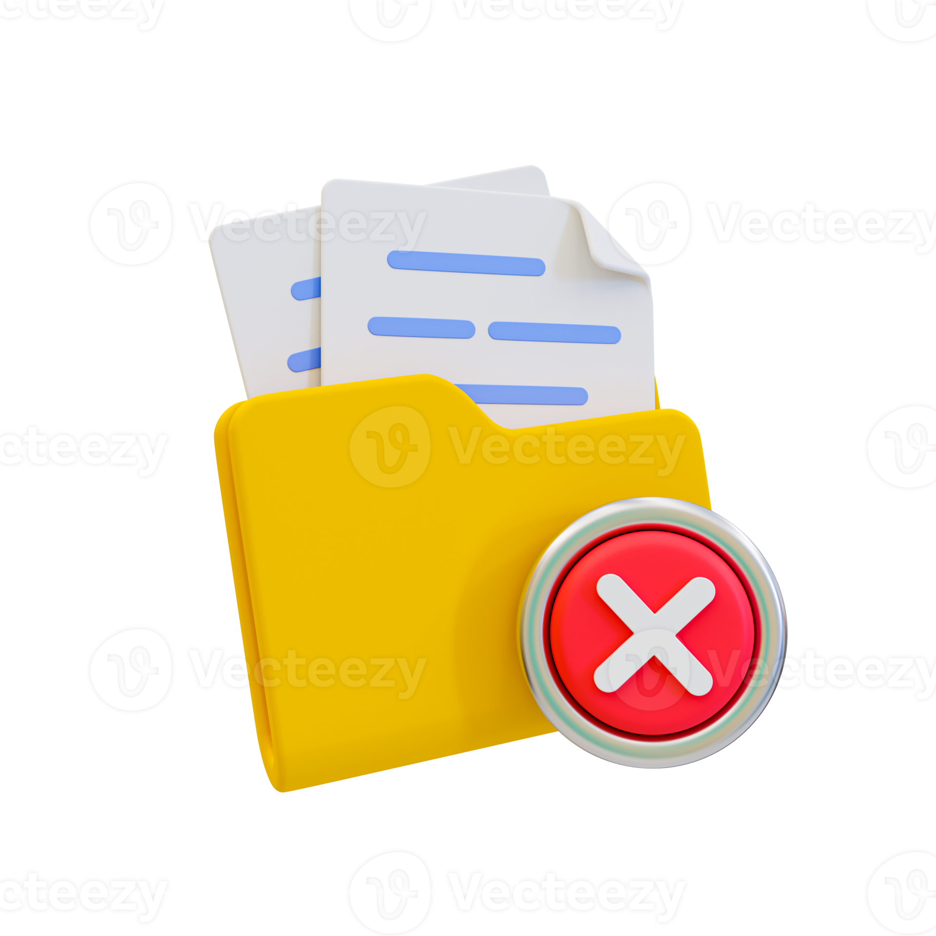 3d file incorrect. paperwork rejected. document with a red cross mark. 3d illustration. 20995182 PNG