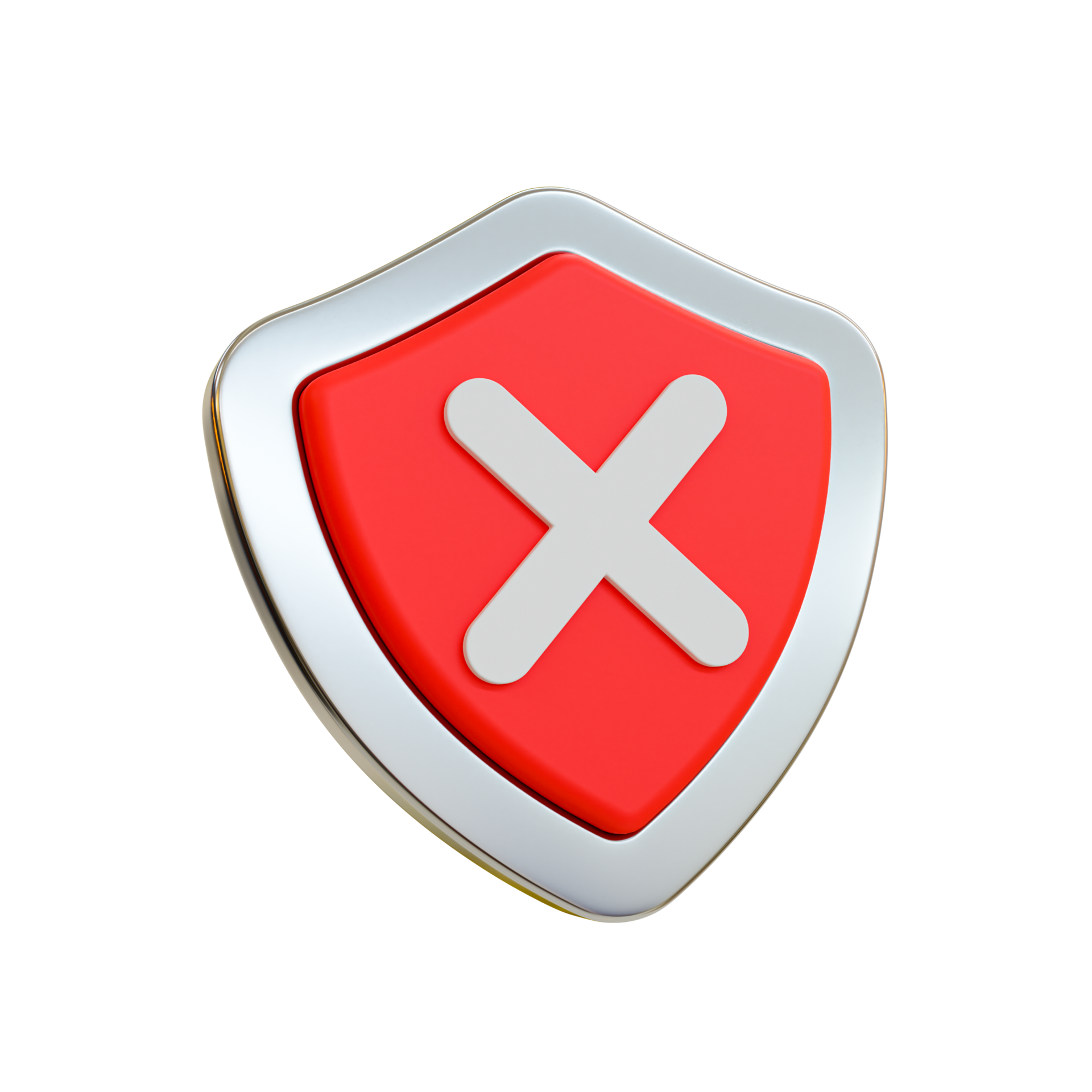 Free 3d Minimal Security Protection Fail Cancel Icon Rejected