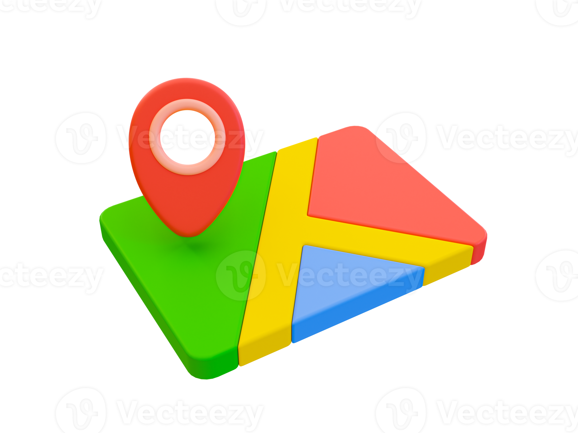 3d minimal map icon. navigation icon. Marking a position. map with a location pin icon. 3d ...