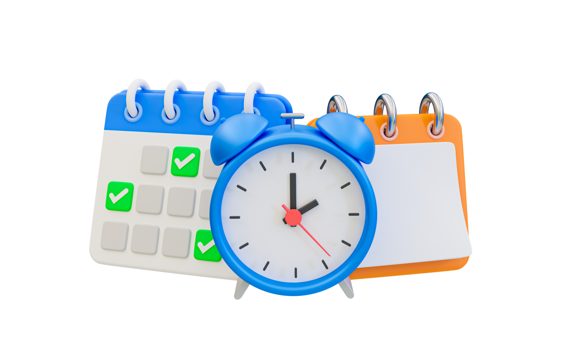 Free 3d Minimal Time Management Concept Life Schedule Management Concept Calendar With Alarm