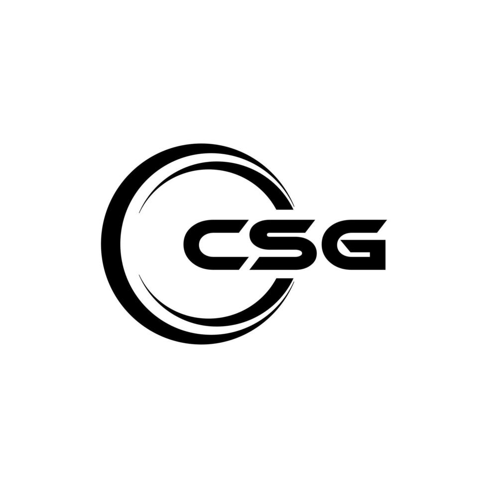 diseño del logotipo de la letra csg en la ilustración. logotipo vectorial, diseños de caligrafía ...