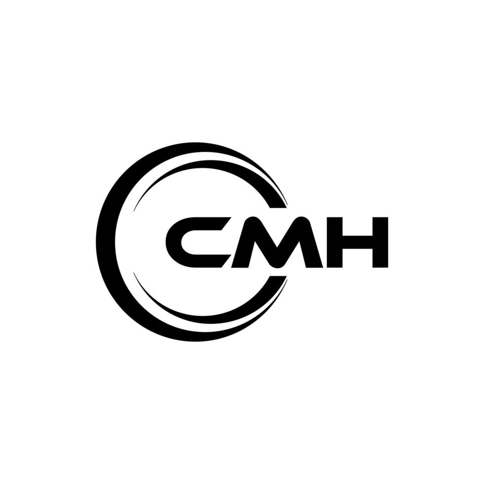 CMH letter logo design in illustration. Vector logo, calligraphy ...