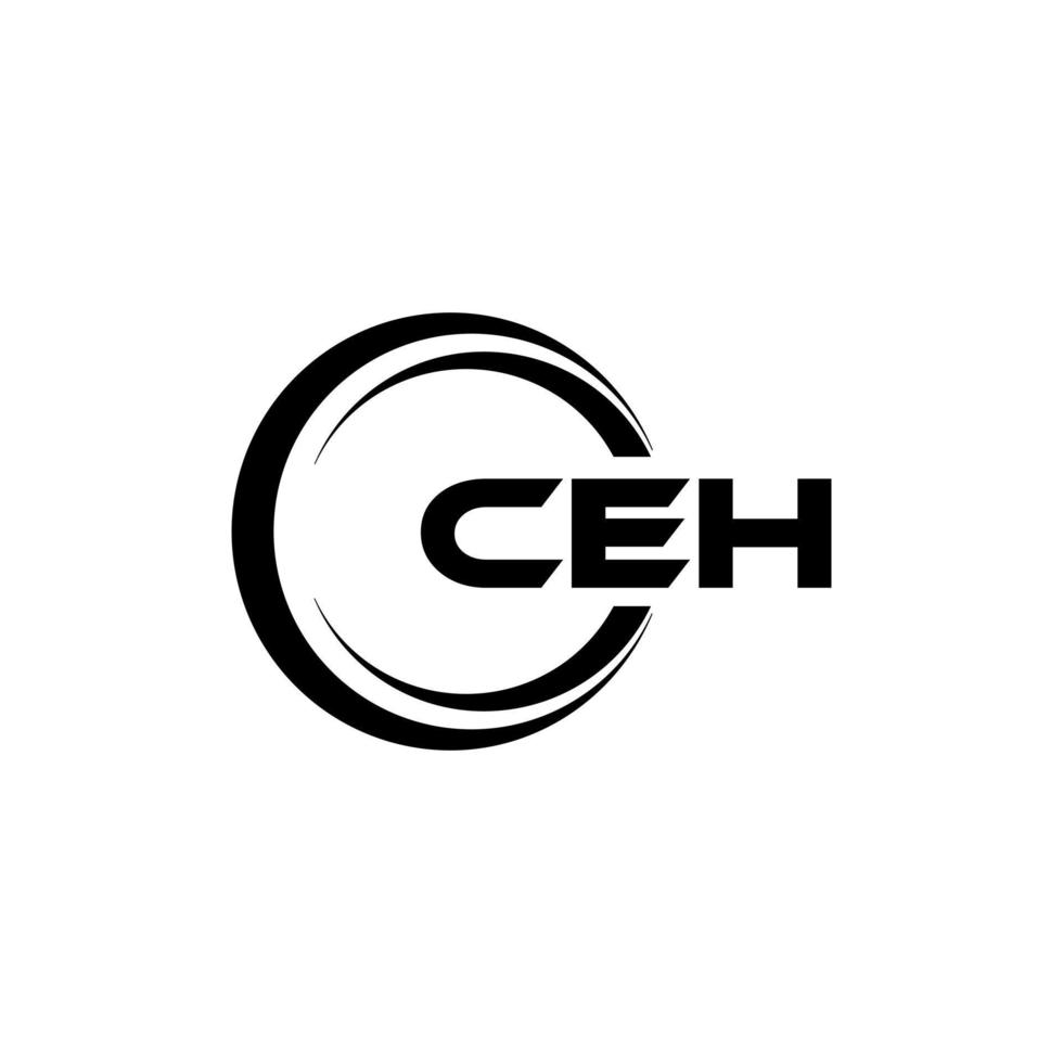 diseño del logotipo de la letra ceh en la ilustración. logotipo vectorial, diseños de caligrafía ...