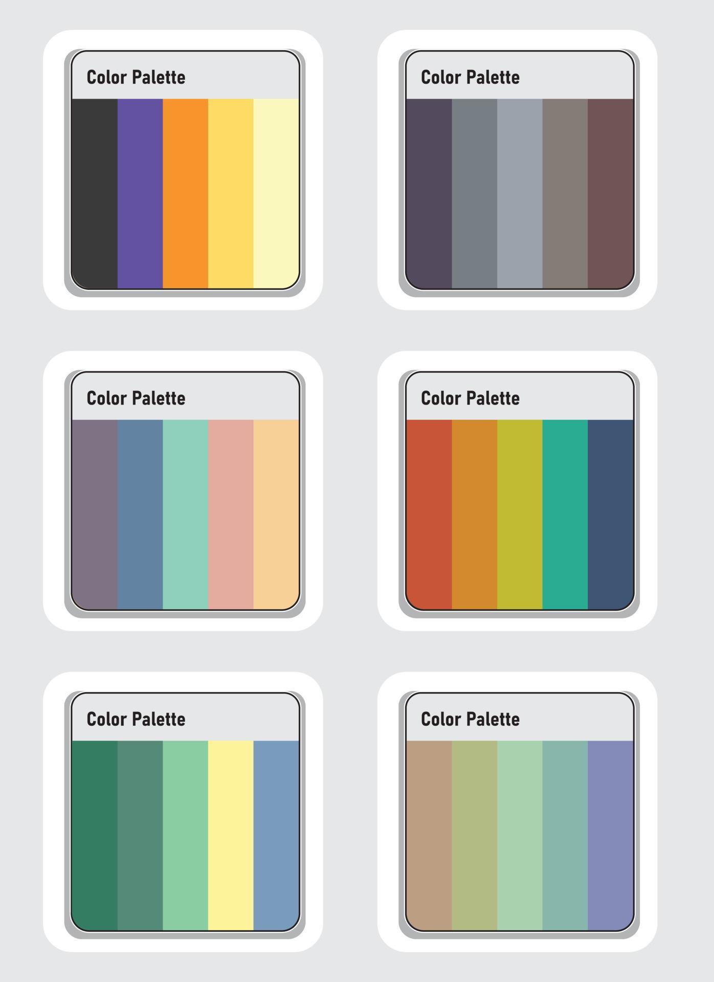 Vector color palette set 21005981 Vector Art at Vecteezy