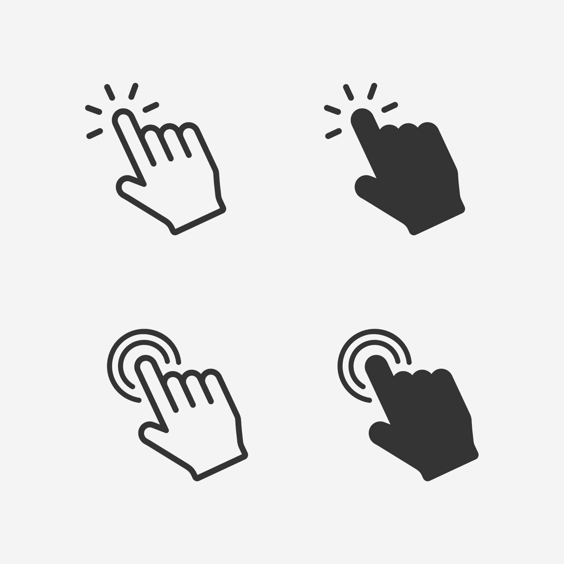 Pressing finger icon, hand pointer vector. Click, select, press icon ... Pressing finger icon, hand pointer vector. Click, select, press icon ...