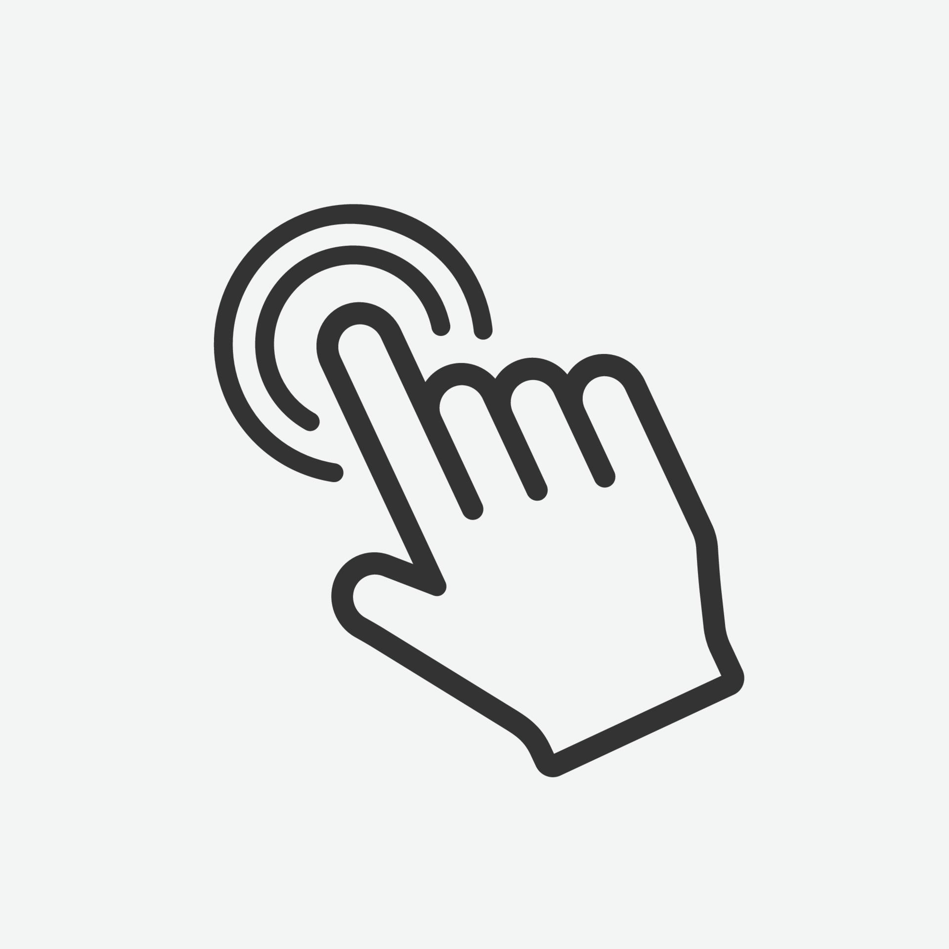 Pressing finger icon, hand pointer vector. Click, select, press icon. finger press, finger click ...