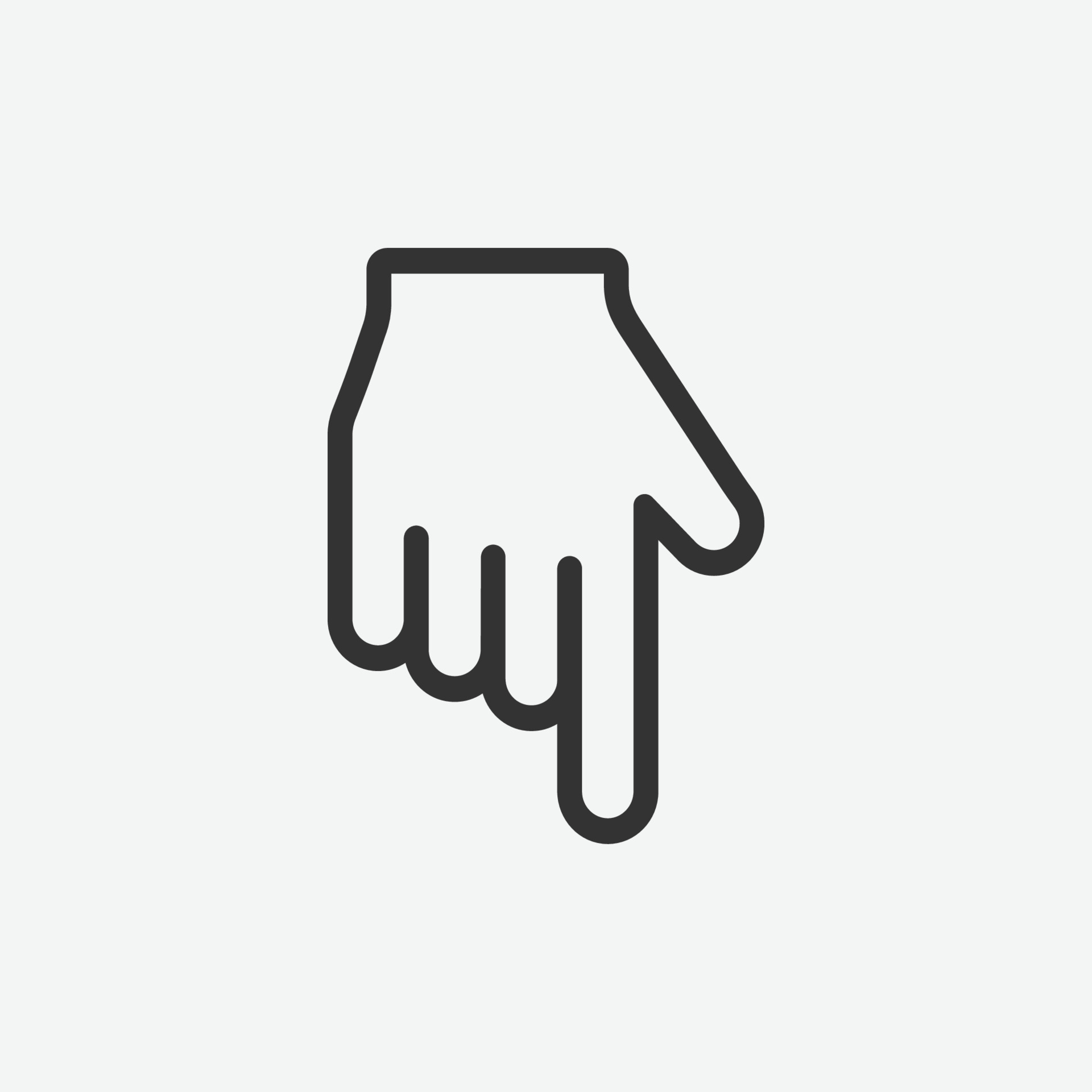 Down Finger Icon Hand Pointer Vector Click Select Press Icon