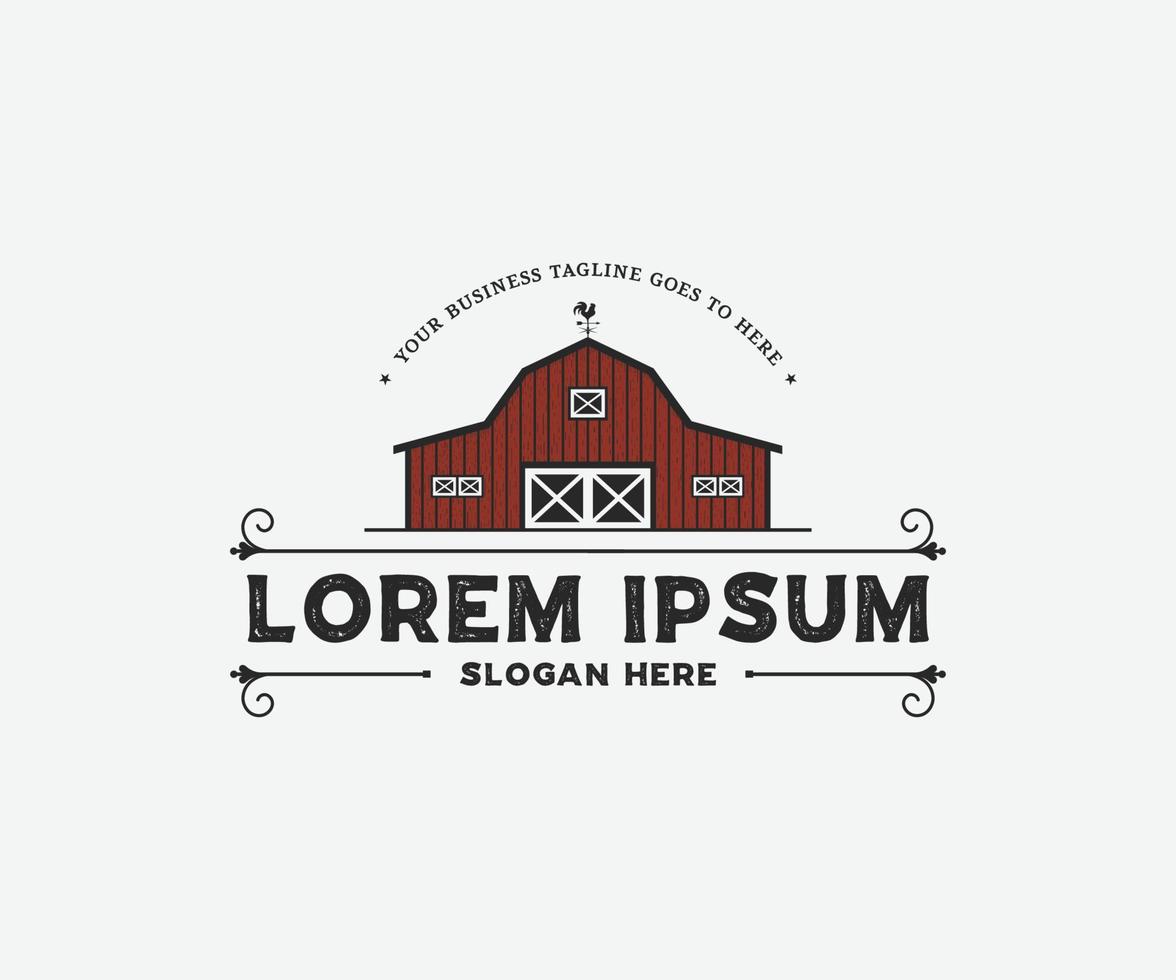 Vintage red barn farm logo design vector template 21011523 Vector Art at Vecteezy