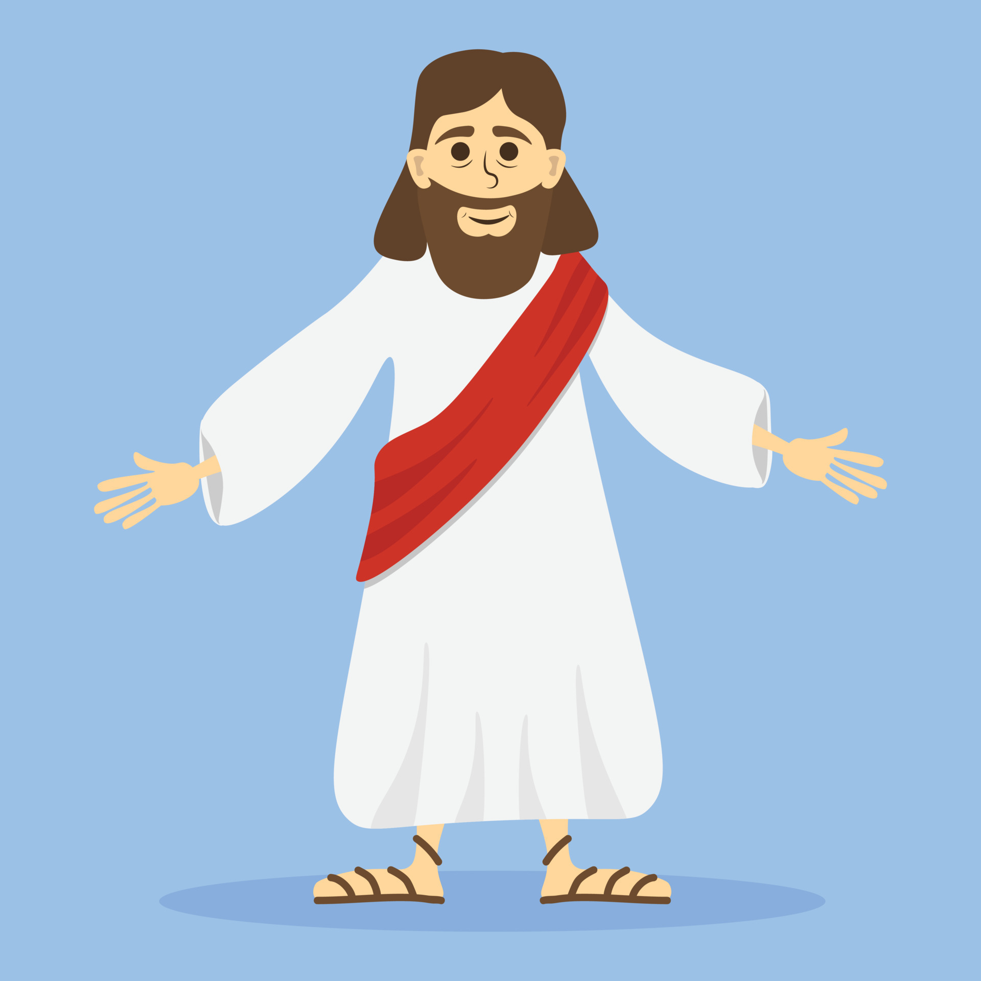 Jesus Christ in cute cartoon style. Christian Bible for kids, vector illustration. 21011597 ...