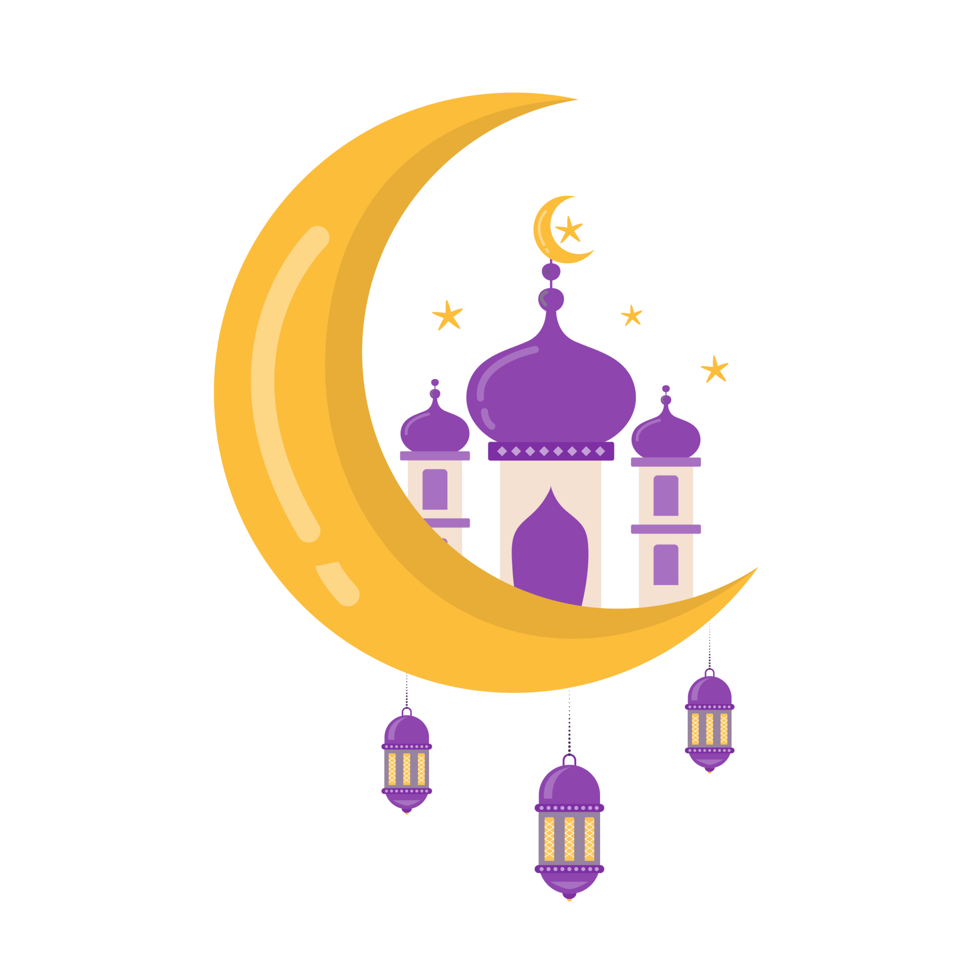 Crescent Moon With Mosque 21015169 Png