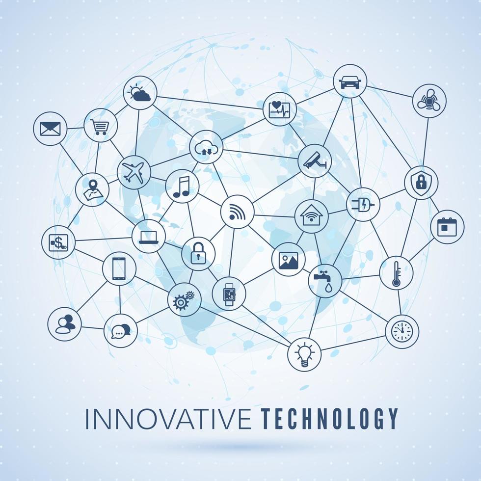 Internet Of Things Iot Concept Global Network Connection Monitoring