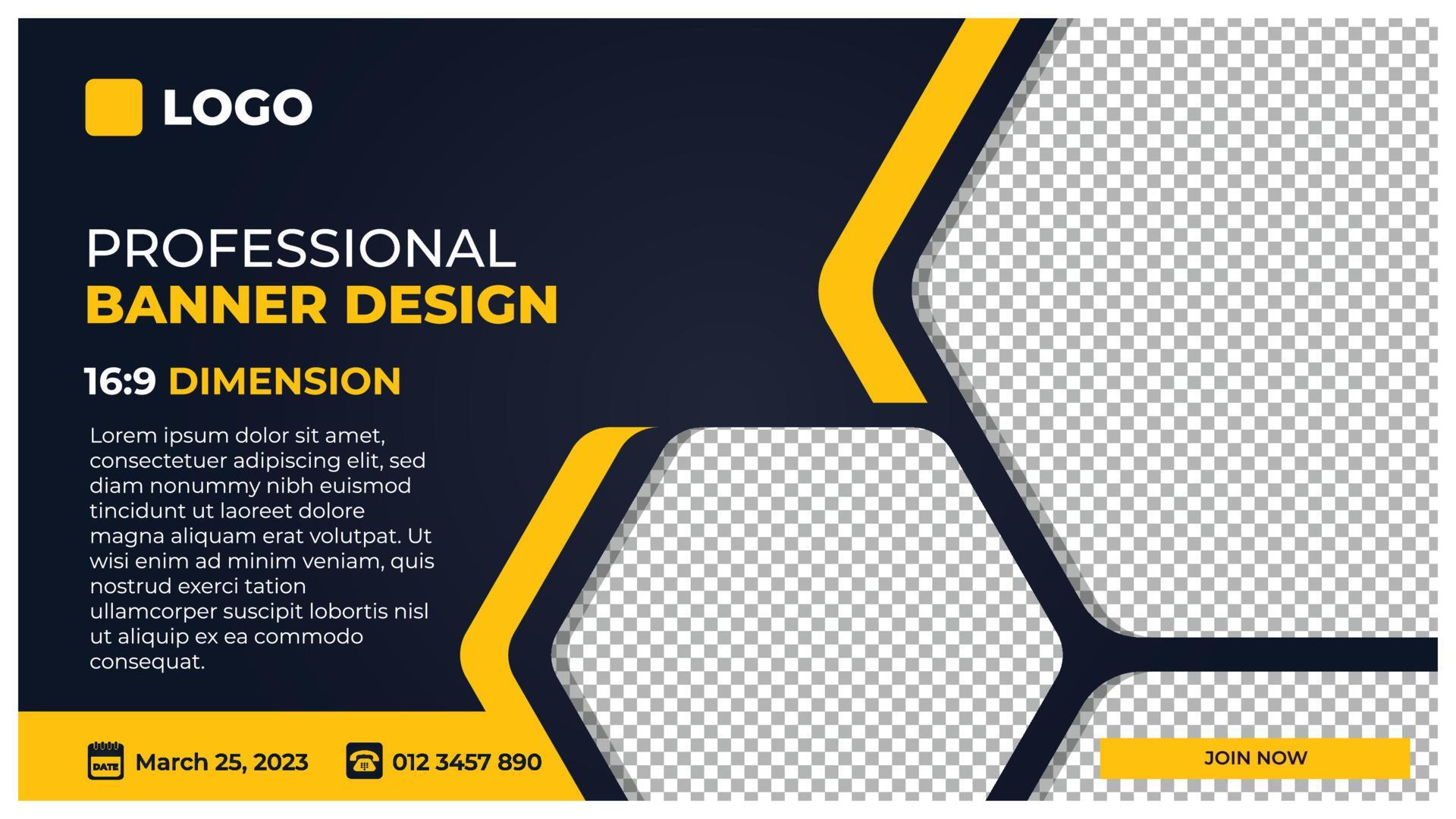Professional modern banner vector, business company horizontal ...
