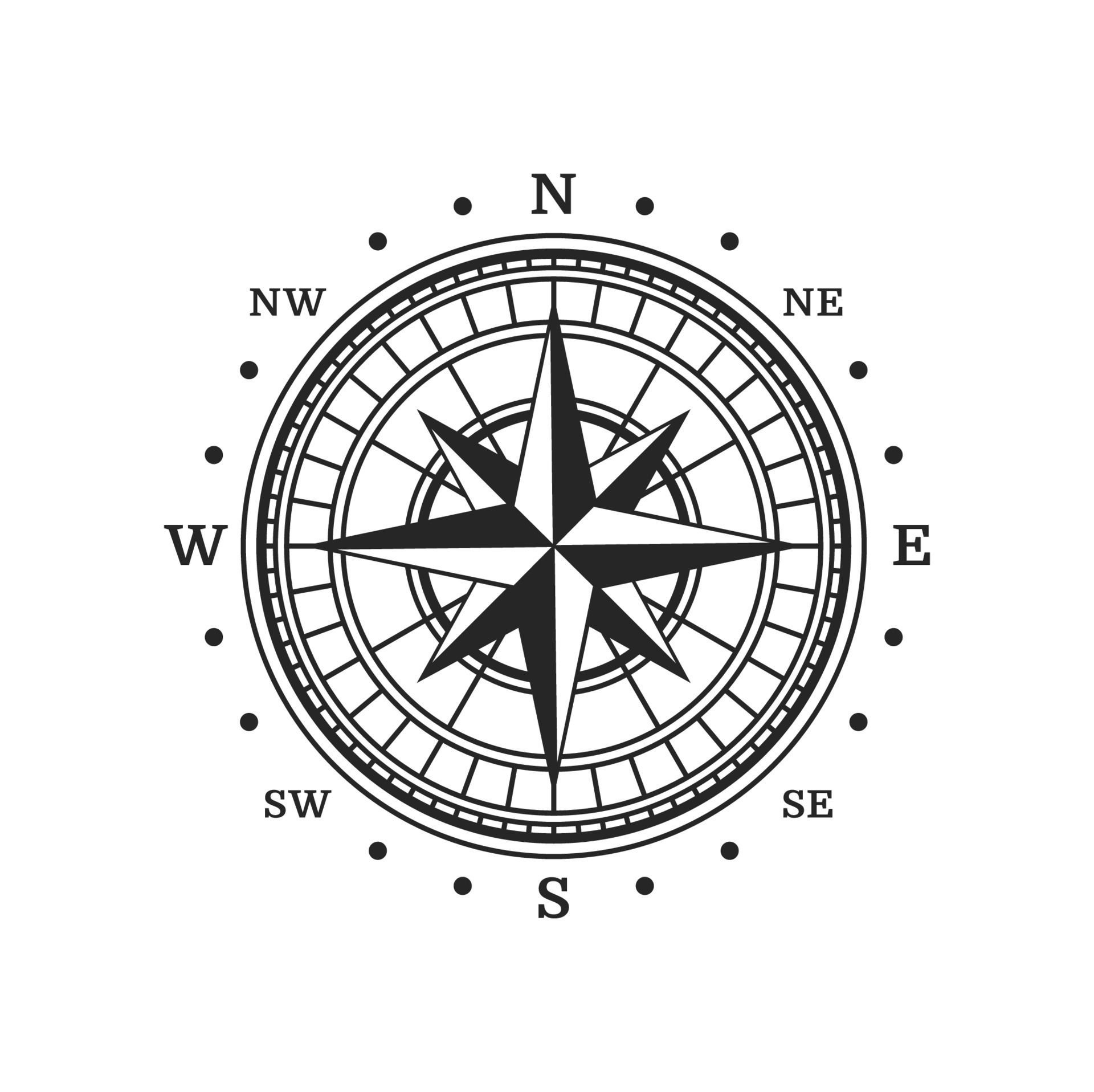 Old Compass Wind Rose Or Star Nautical Travel 21022862 Vector Art At