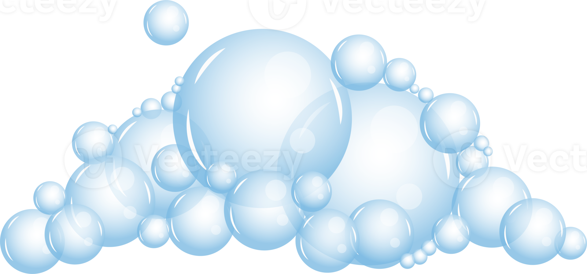 Cartoon Soap Foam Set With Bubbles Light Blue Suds Of Bath Shampoo