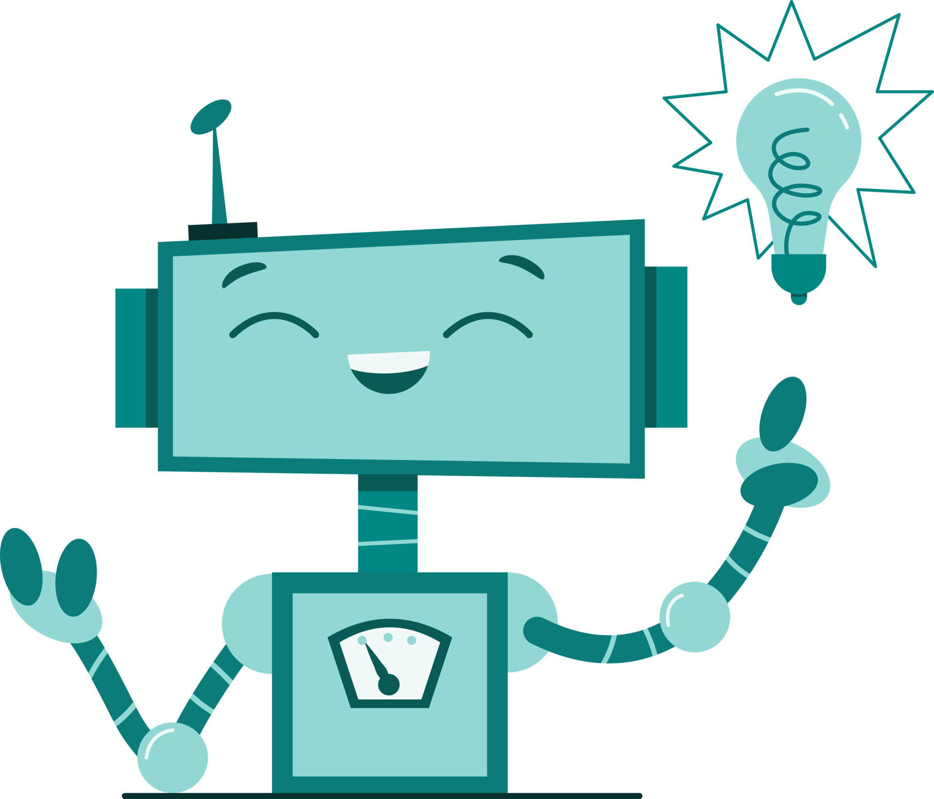 Smiling Cute Robot Chat Bot Support Service Character 21026540 Png