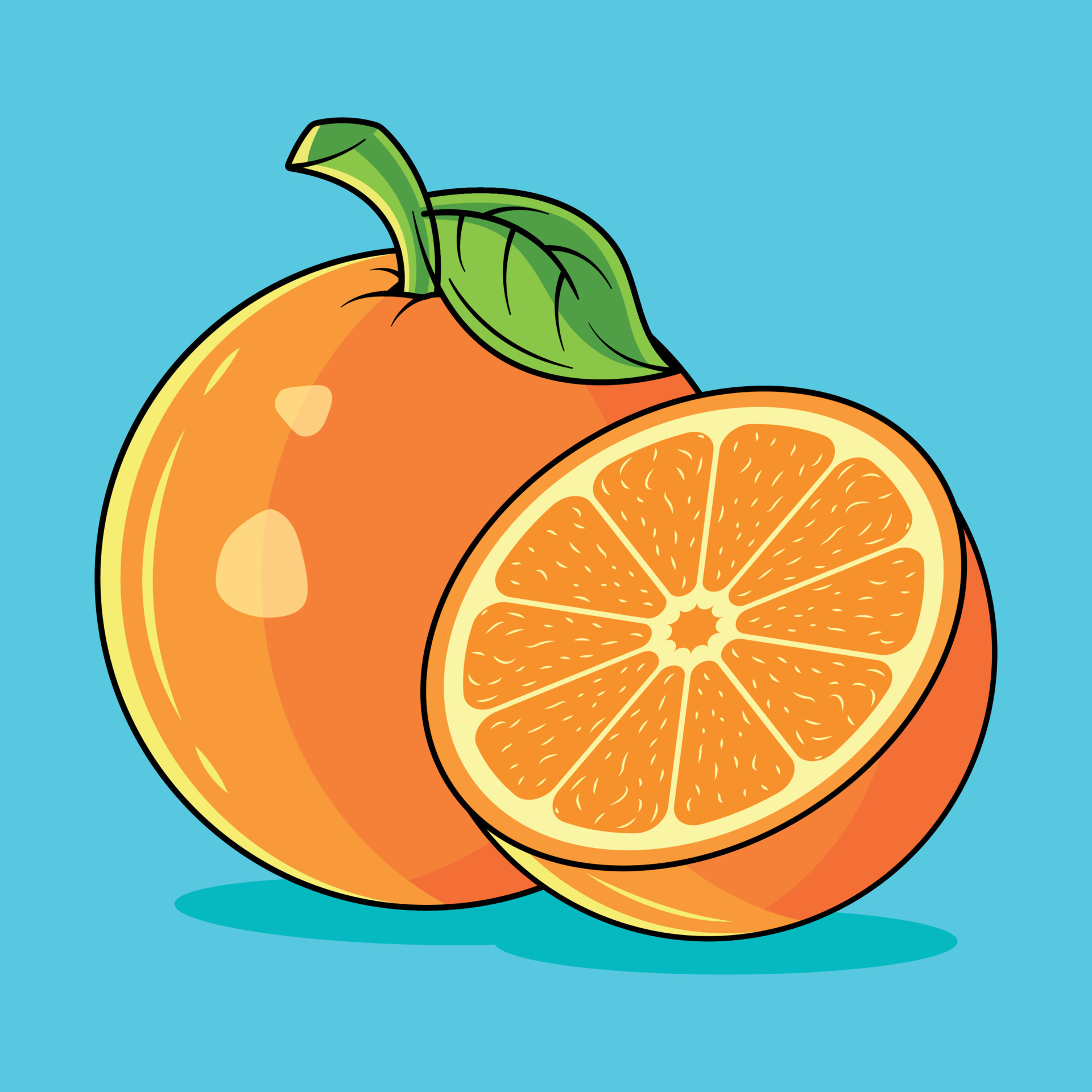 Bright vector orange illustration orange cartoon illustration with ... Bright vector orange illustration orange cartoon illustration with ...