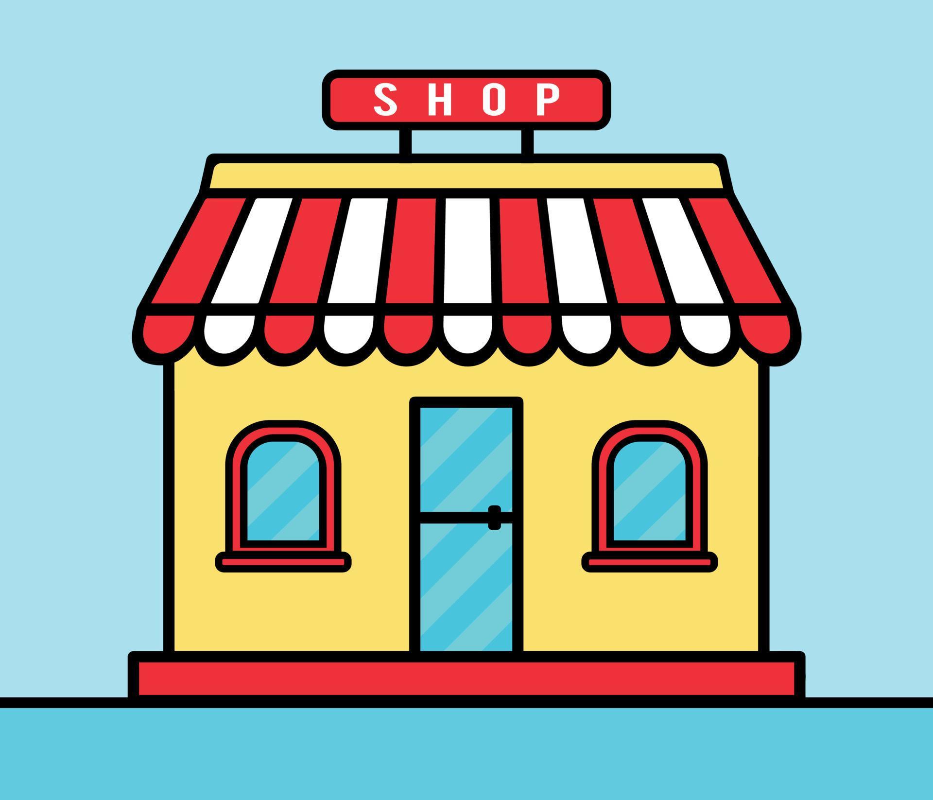 Shop building cartoon flat design illustration Store building vector icon 21042741 Vector Art at ...