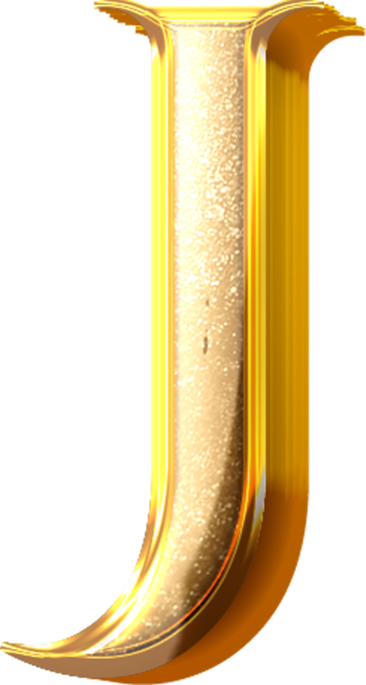 3D Gold Effect Letter J 21054554 PNG