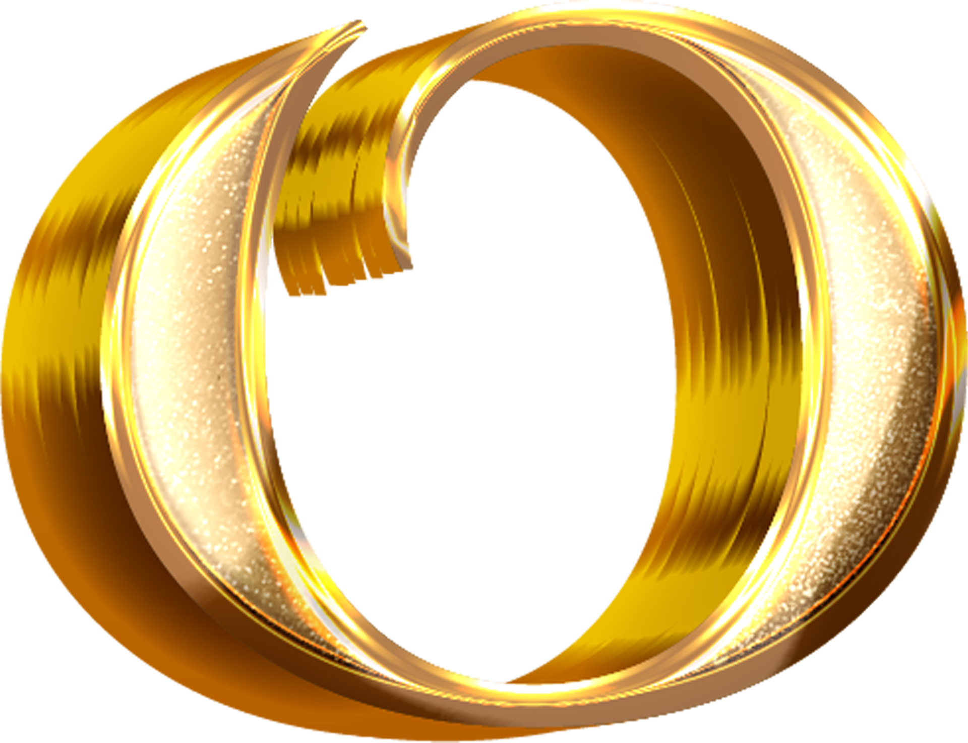 3d Gold Effect Letter O 21054565 Png