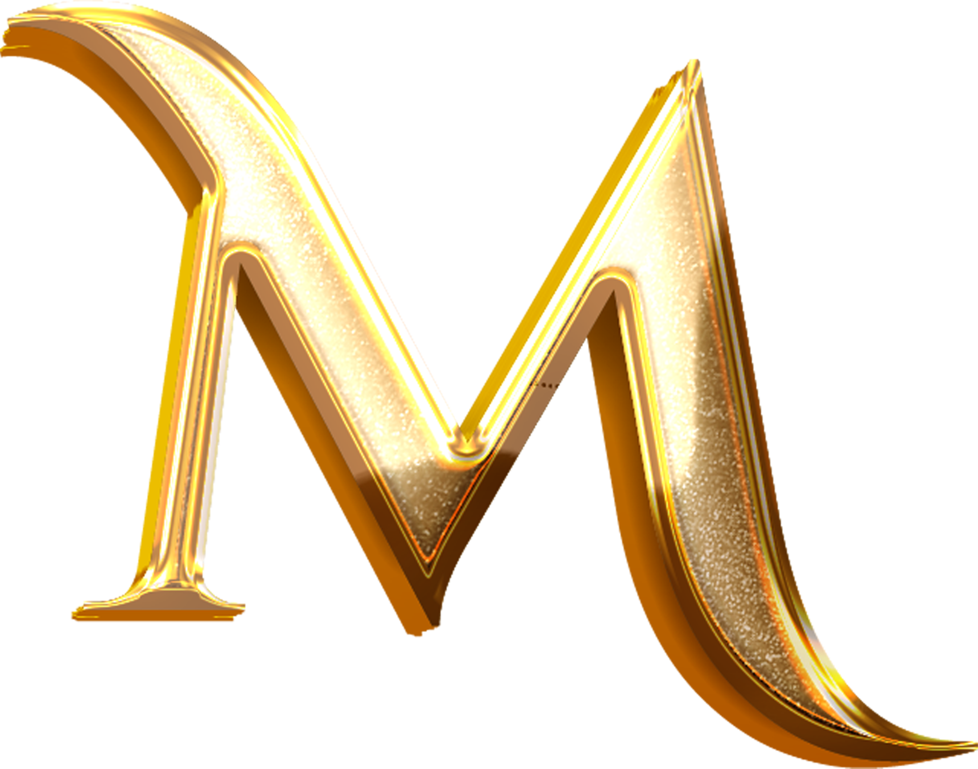 3d Gold Effect Letter M 21054569 Png
