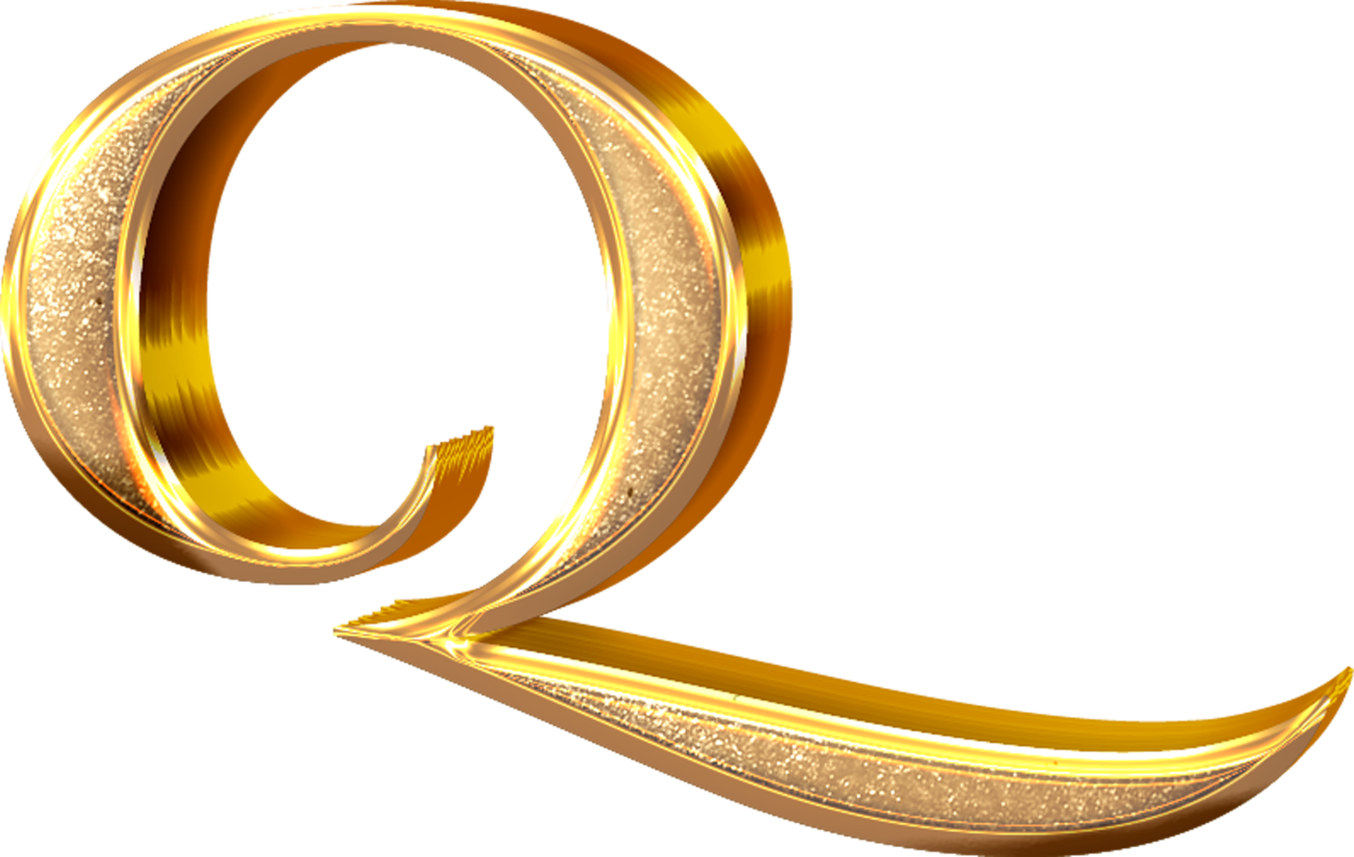 3D Gold Effect Letter Q 21054570 PNG
