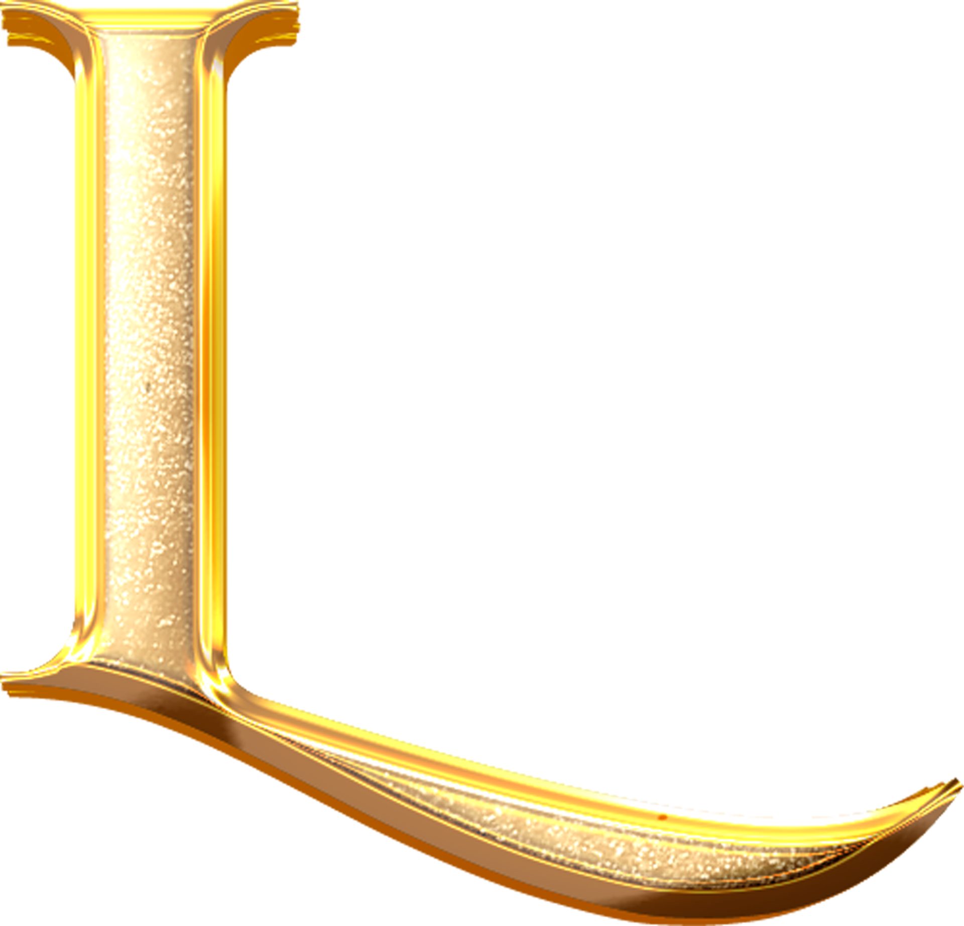 3D Gold Effect Letter L 21054623 PNG
