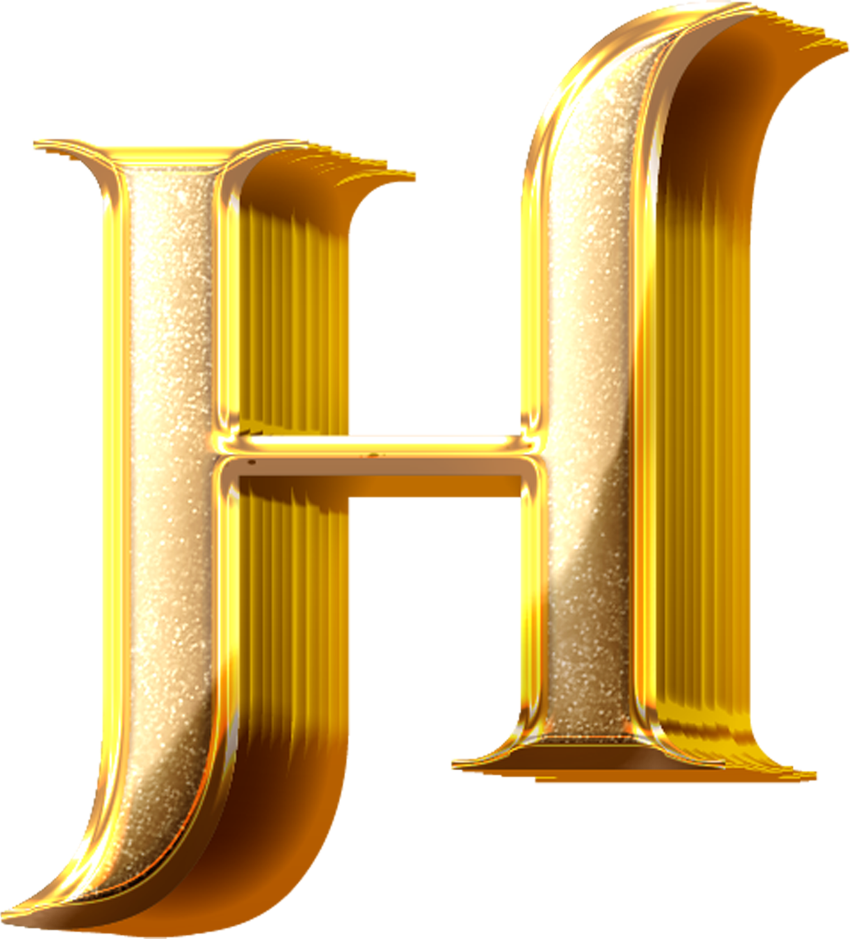 3D Gold Effect Letter H 21054630 PNG