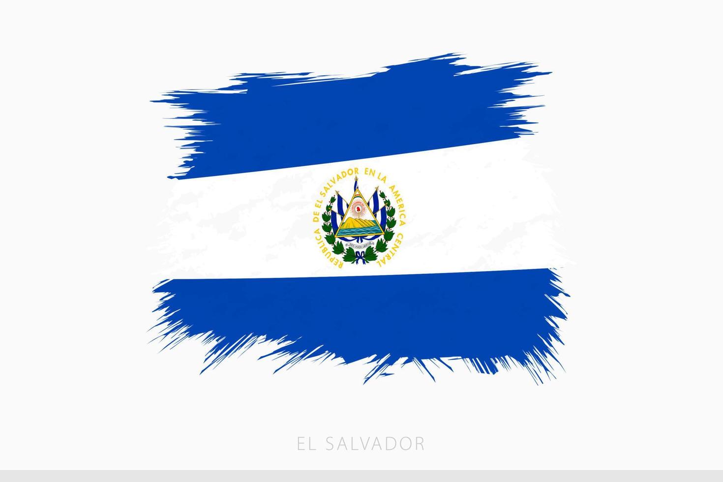 Grunge Bandera De El El Salvador Vector Resumen Grunge Cepillado Bandera De El El Salvador