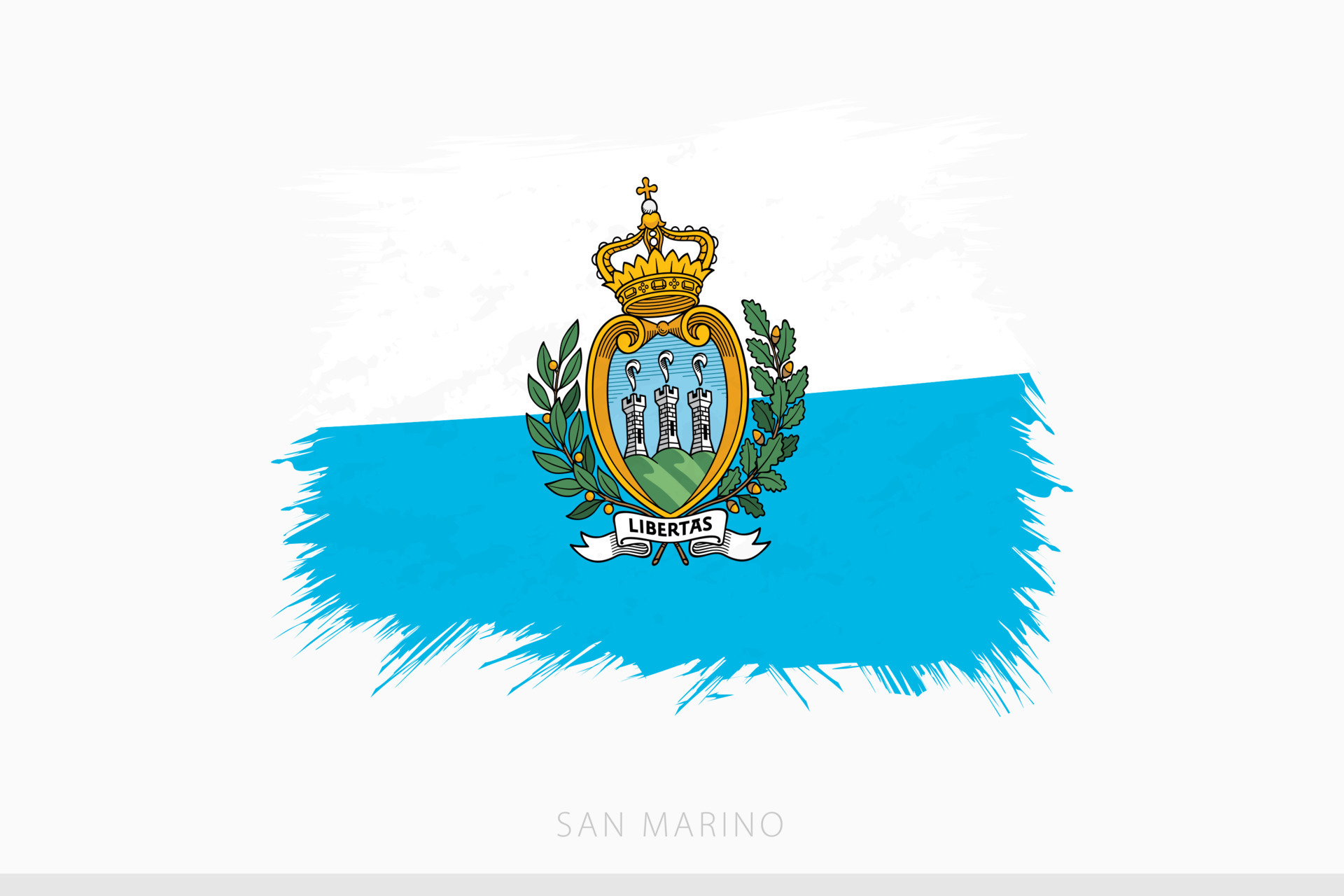 Grunge Bandera De San Marino Vector Resumen Grunge Cepillado Bandera