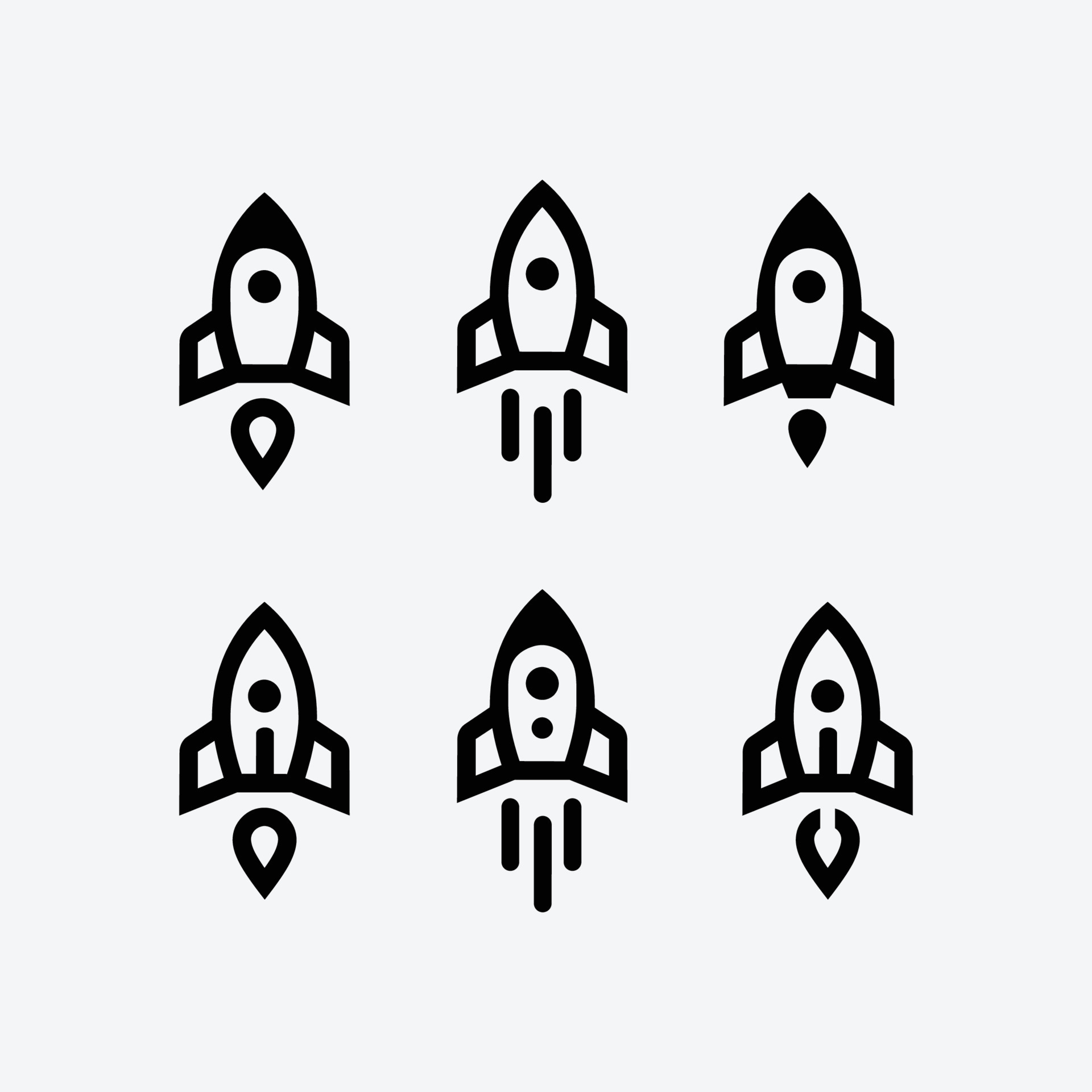 Collection of rocket icons in various styles 21055948 Vector Art at ...