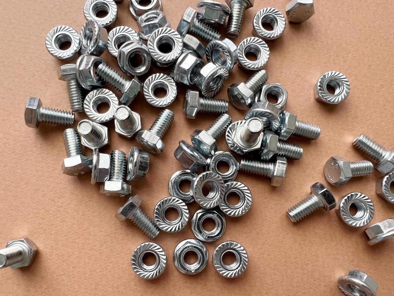 Bolts and nuts top view. Fasteners. 21057290 Stock Photo at Vecteezy