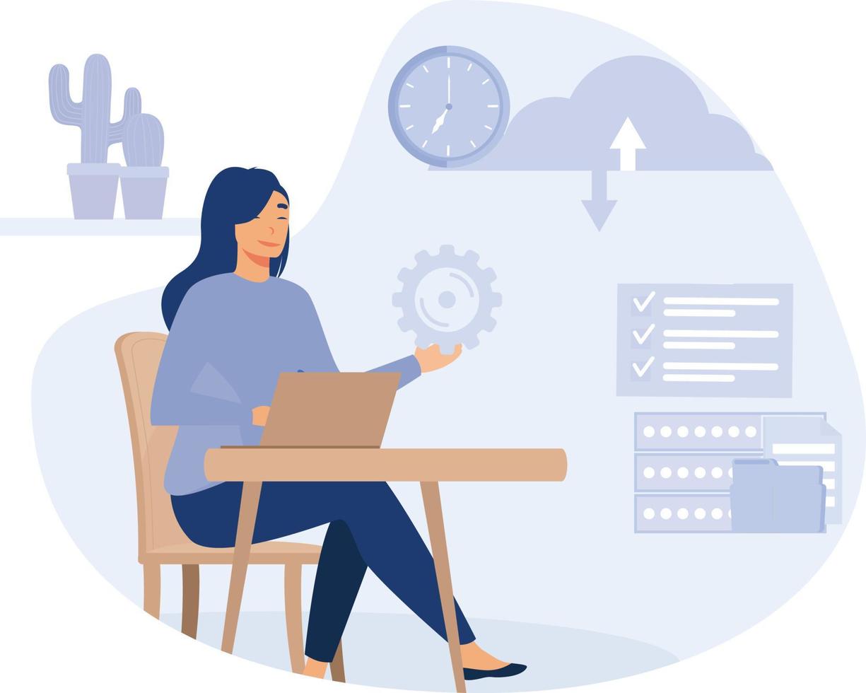 Database Security Abstract Conceptdata Recovery And Synchronizationflat Vector Modern