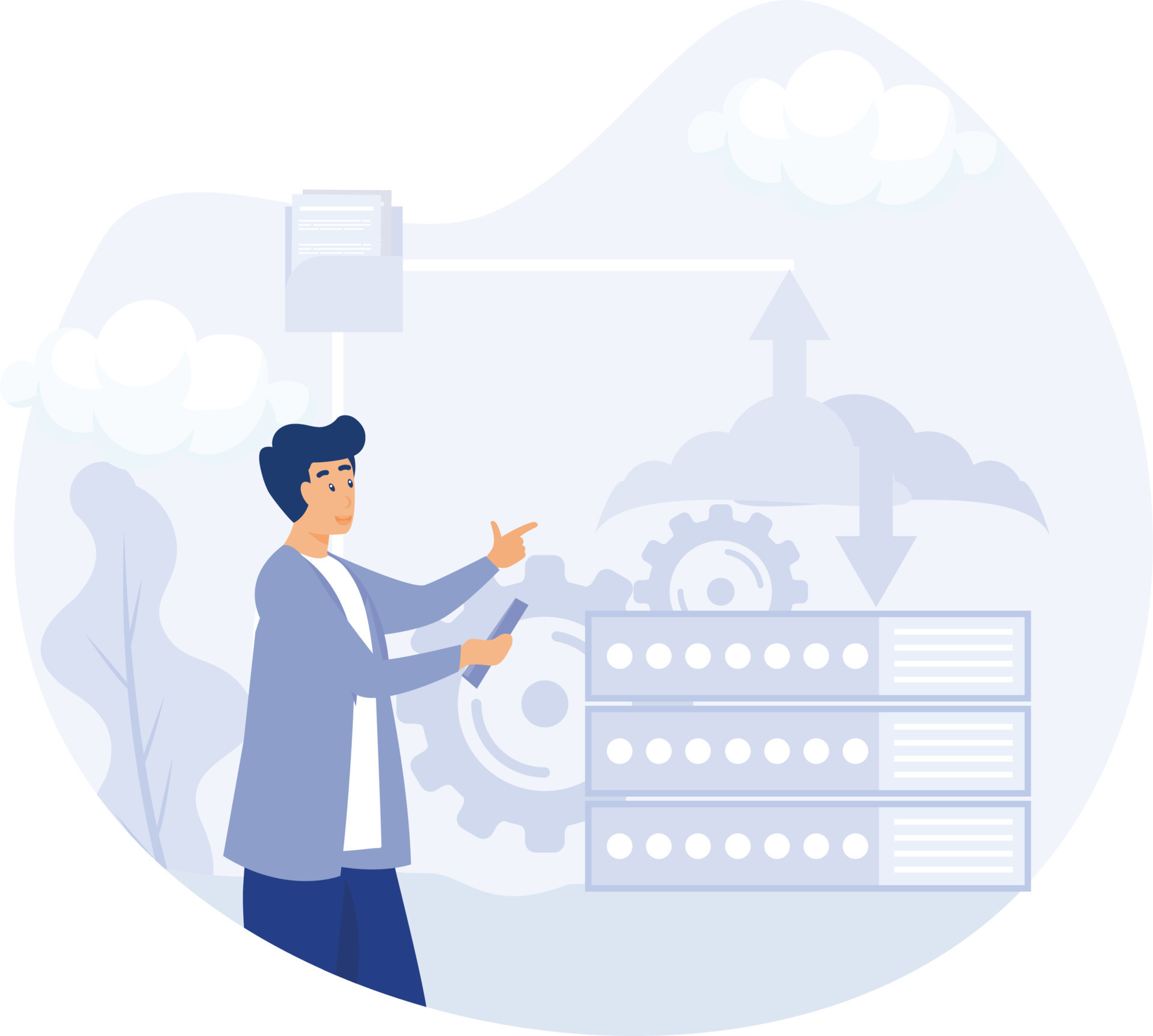 Database Security Abstract Concept Cloud Storage Flat Vector Modern Illustration 21057590 Vector