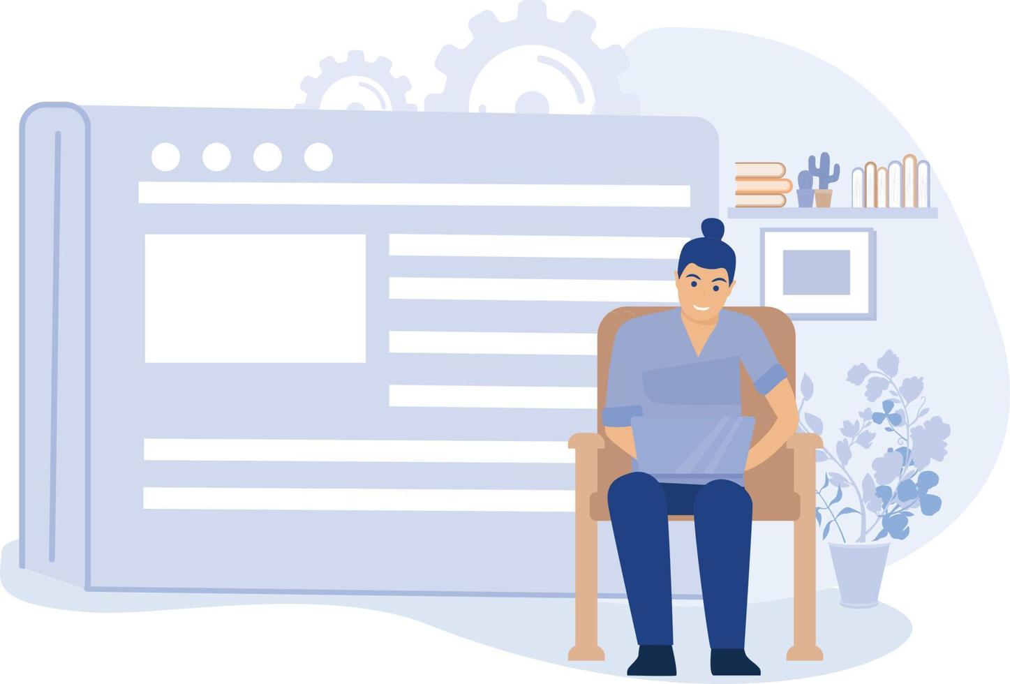 Web development concept,Single page application, progressive web app ...