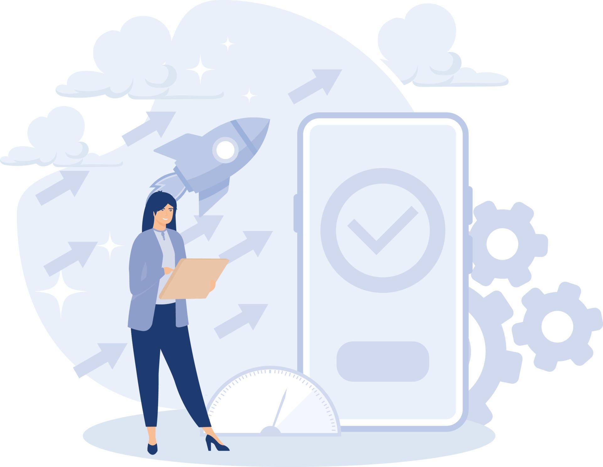 Software and frontend development concept, HTML5 website development ...