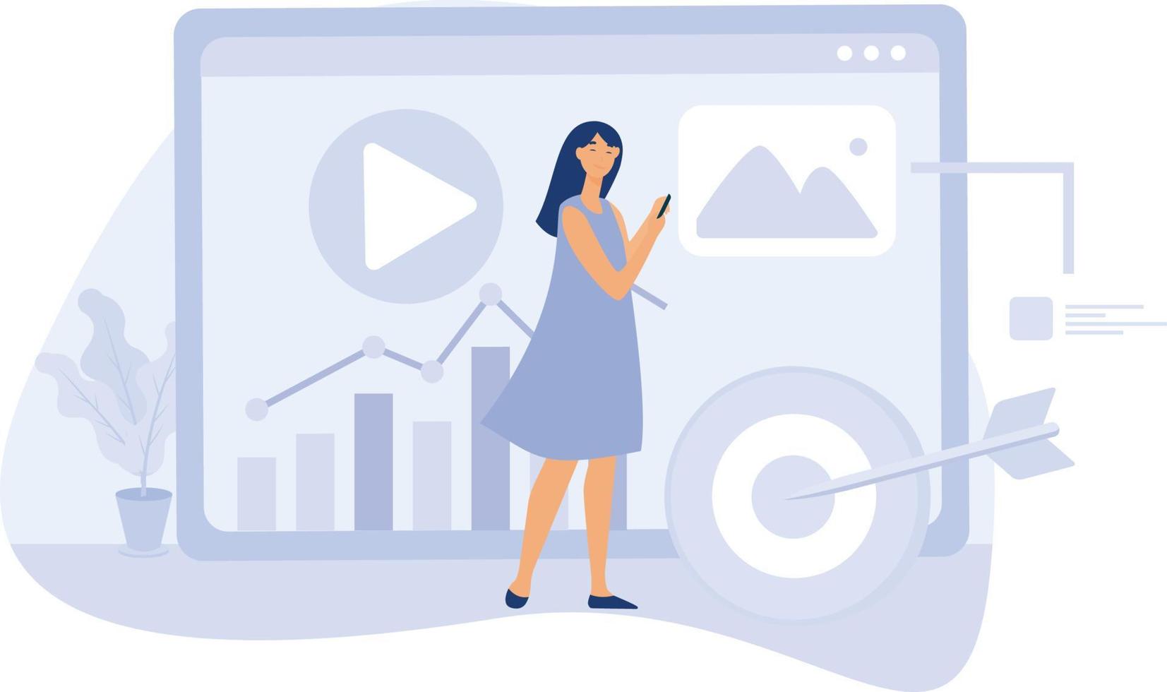 smm estrategia concepto, social medios de comunicación gestión, microblog plataforma, en línea ...