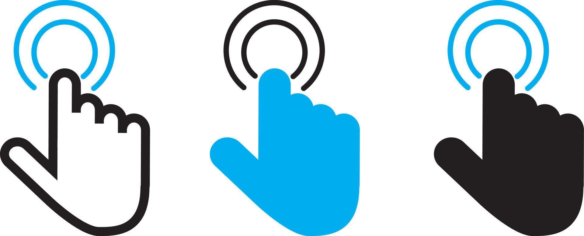 Hand click vector icon. Clicking pointer 21058342 Vector Art at Vecteezy