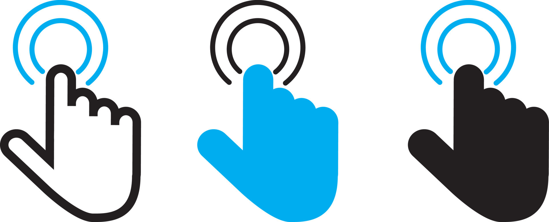 Hand click vector icon. Clicking pointer 21058342 Vector Art at Vecteezy