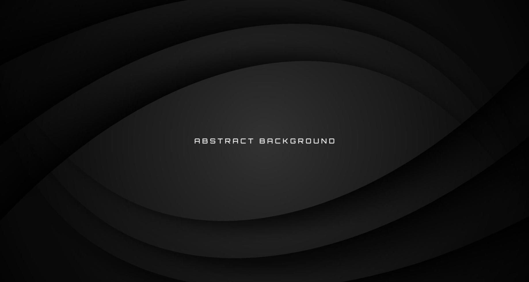 3d Black Geometric Abstract Background Overlap Layer On Dark Space With Waves Effect Decoration