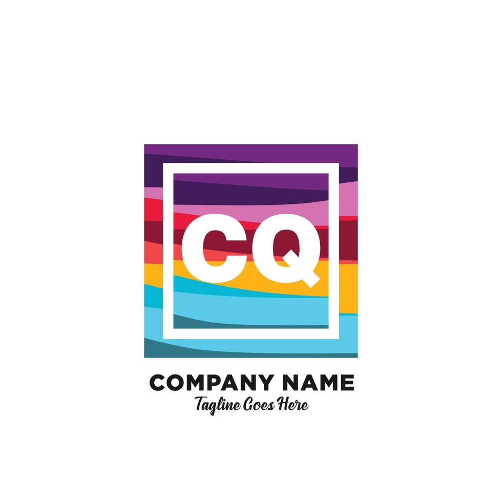 Cq Initial Logo With Colorful Template Vector 21071763 Vector Art At