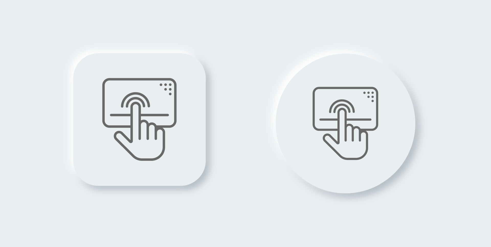 Mousepad Line Icon In Neomorphic Design Style Finger Signs Vector