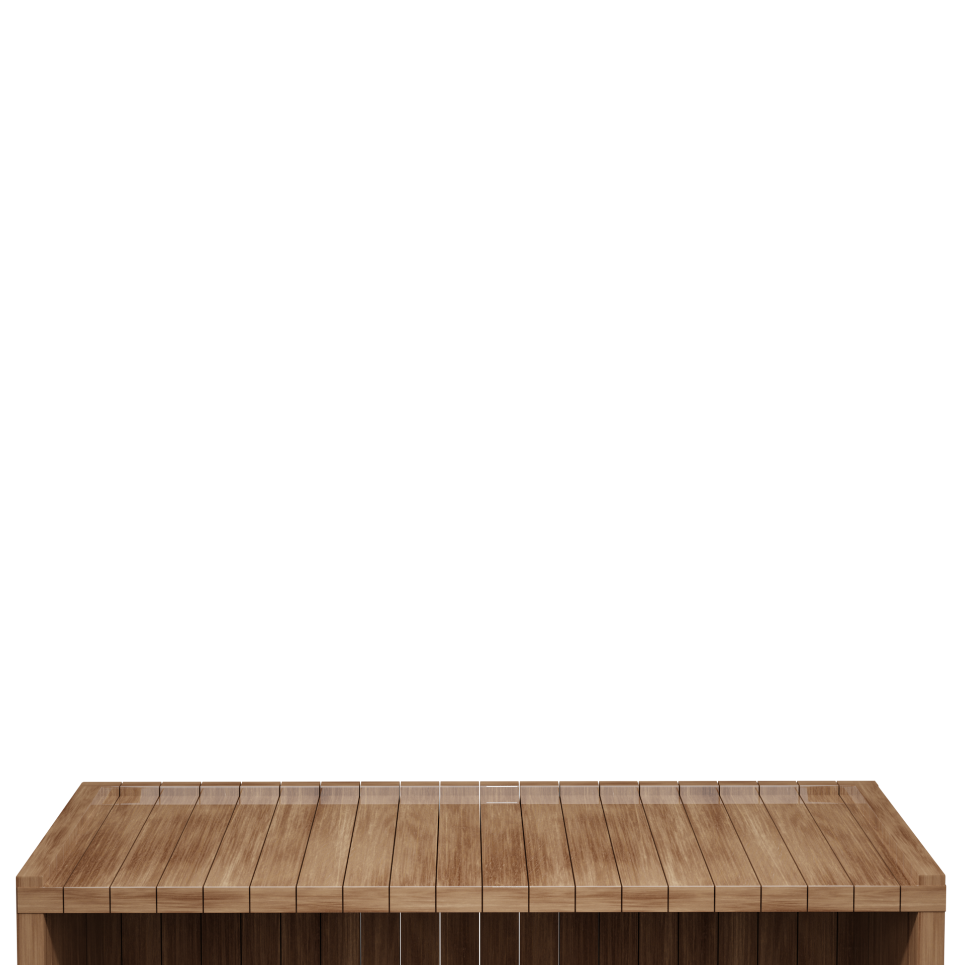 Wooden table, wood table top front view 3d render isolated 21077514 PNG