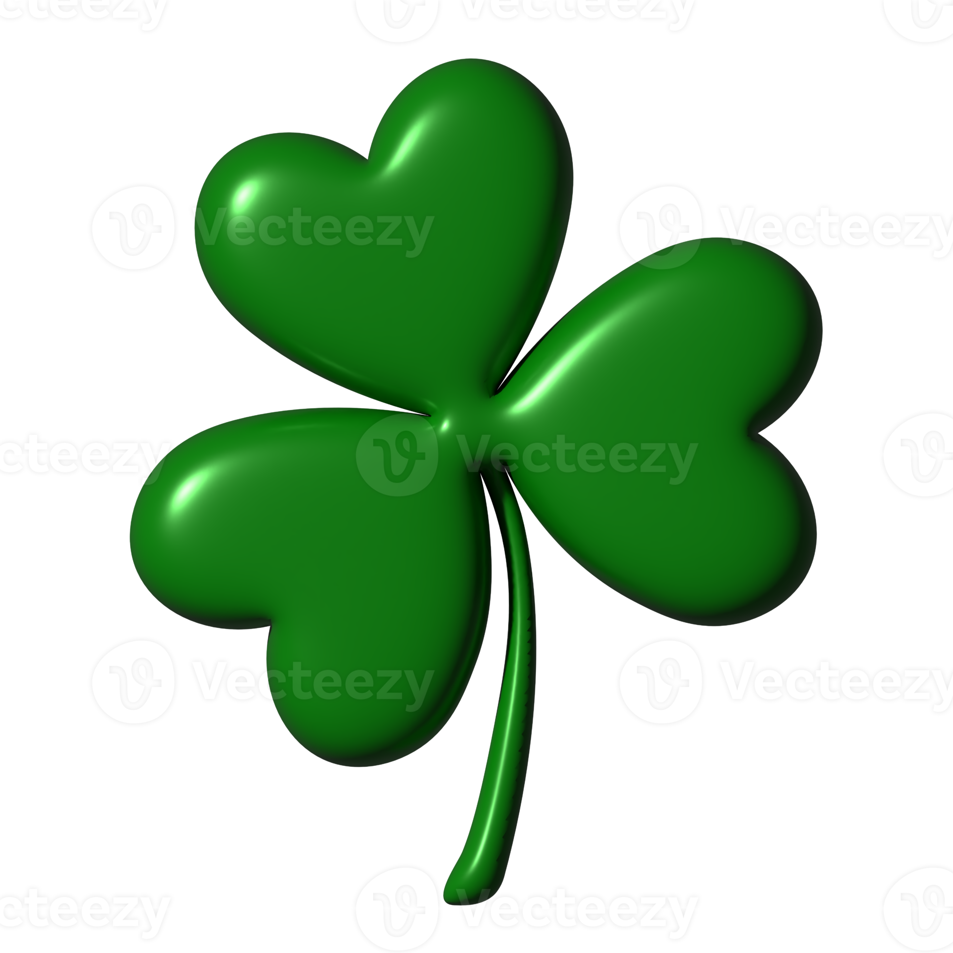 3D Clover Leaf icon isolated on Transparent background. St. Patrick's Day. PNG 21079543 PNG