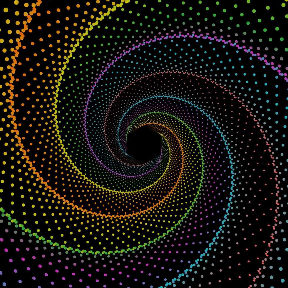 Dotted Hexagonal Spiral Vortex Vector Background 21082288 Vector Art