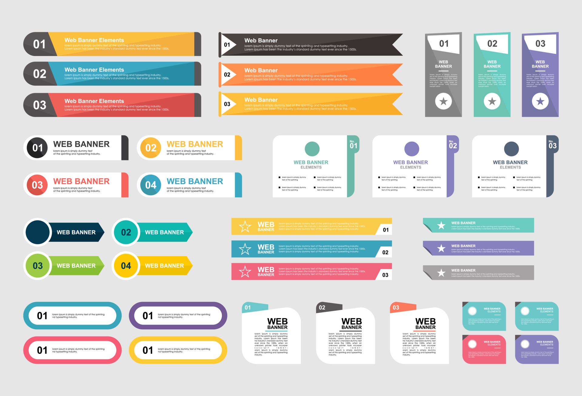 Web Banner Elements Vector Set 21082701 Vector Art at Vecteezy