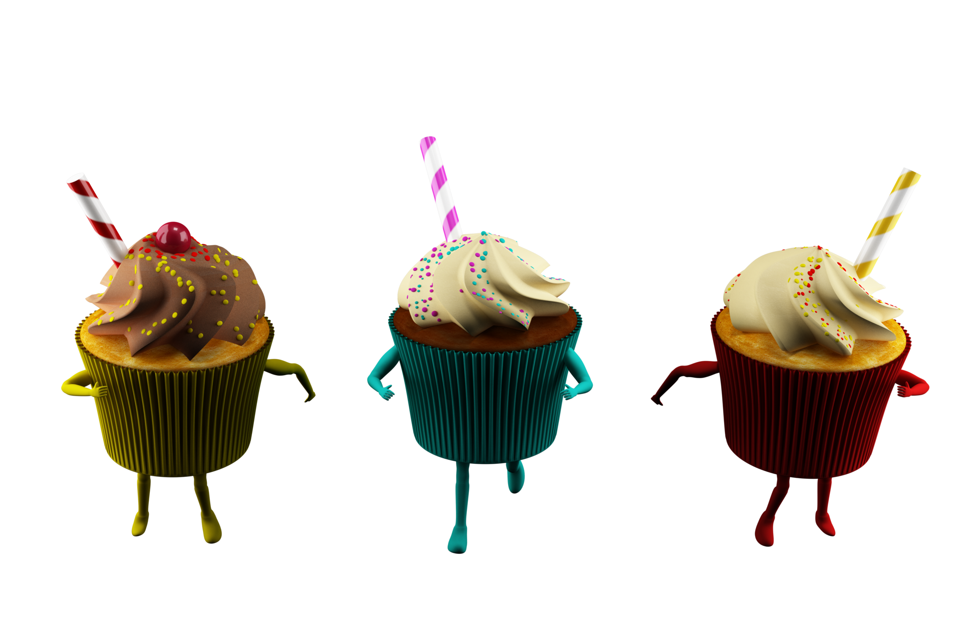 Free Fat Cupcake With Cream And Candies Run With Legs And Arms 3d free-fat-cupcake-with-cream-and-candies-run-with-legs-and-arms-3d