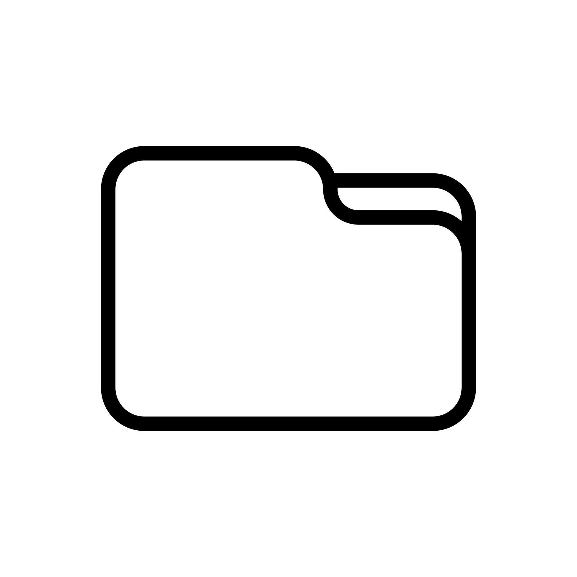 Folder icon in line style design isolated on white background. Editable ...