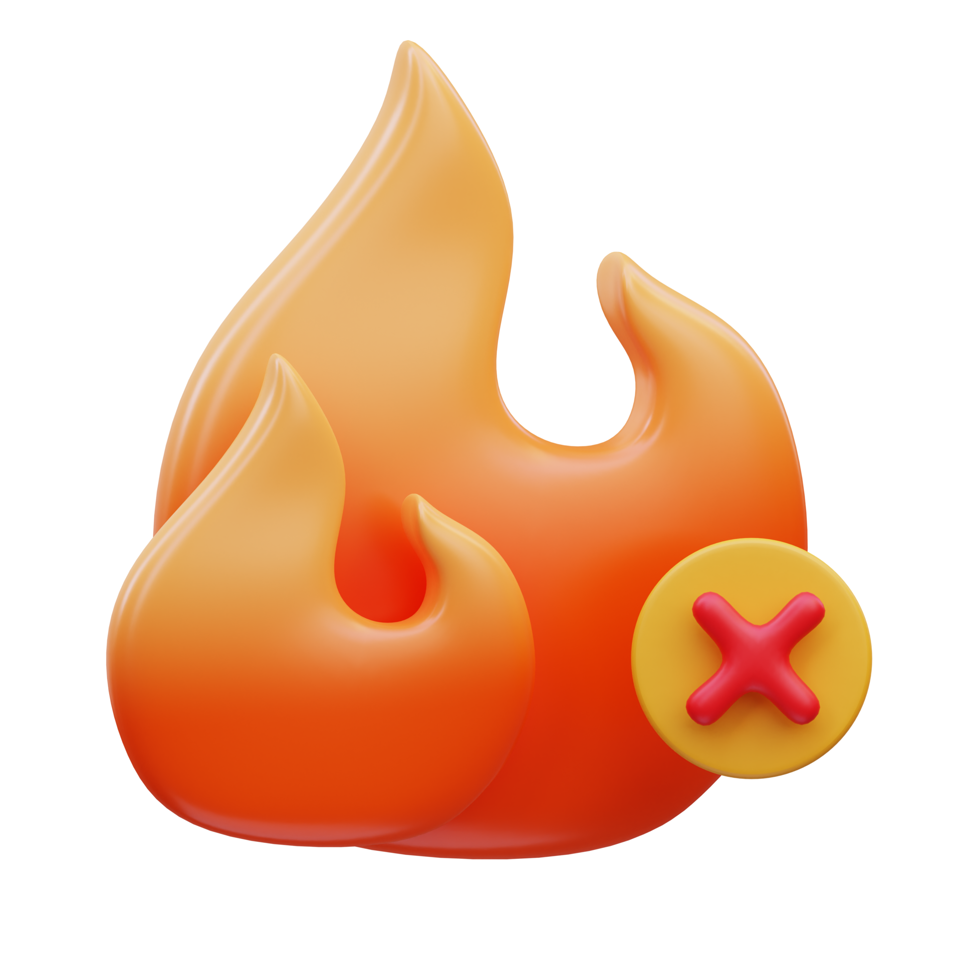 3d render Fire sign icon illustration, suitable for safety design themes, user manual themes ...