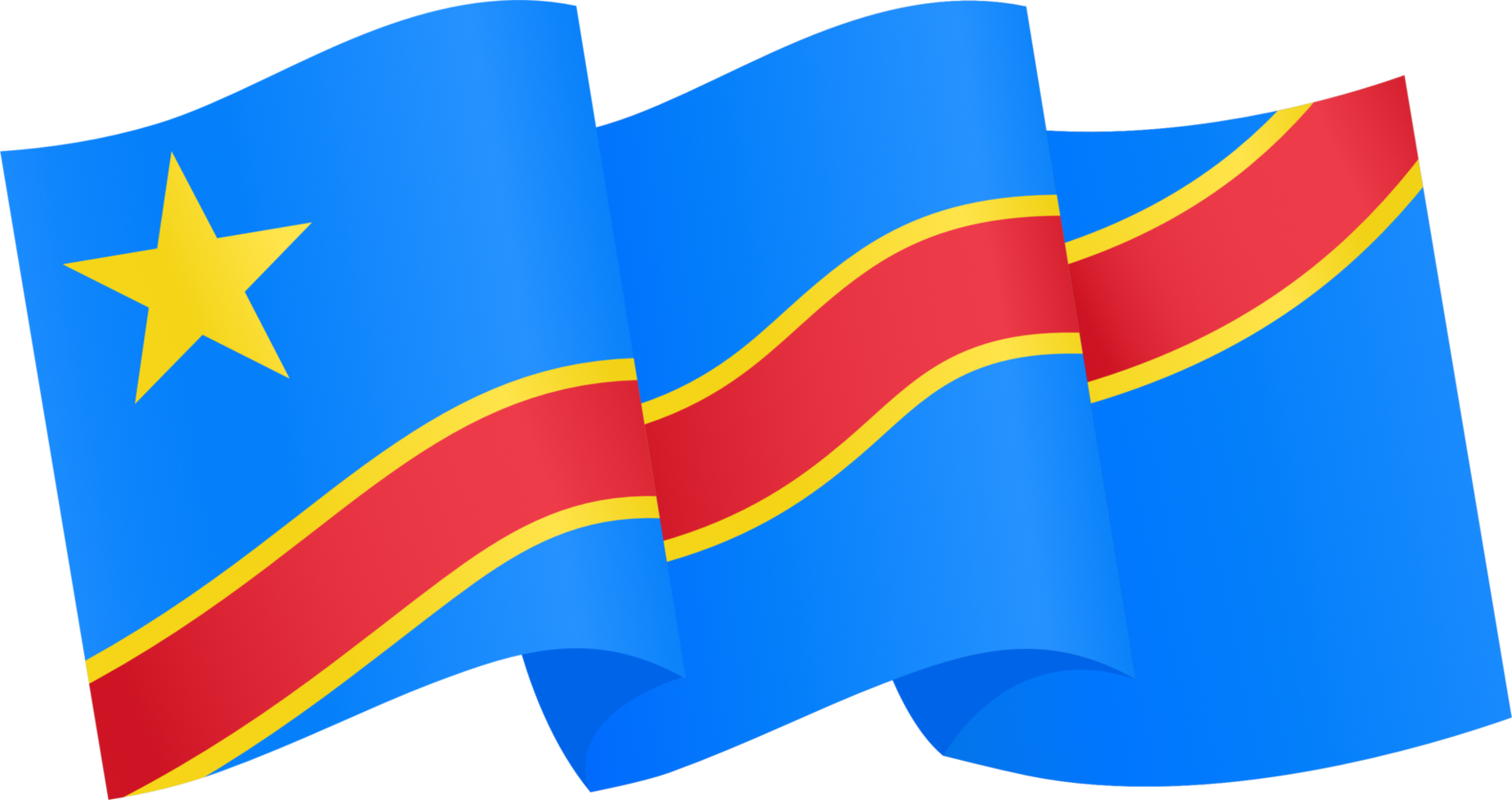 Democratic Republic Of The Congo Flag Wave Isolated On Png Or