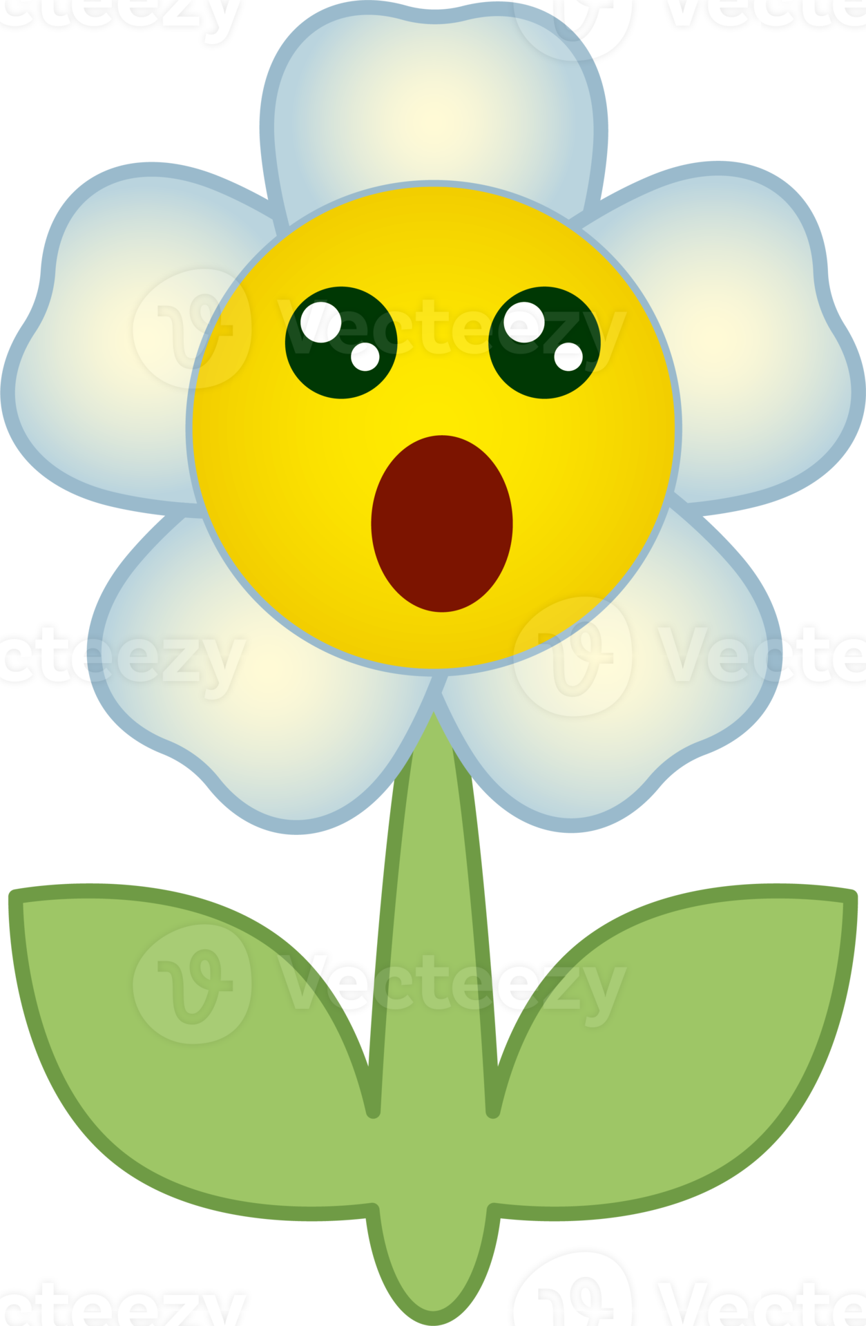 Free Flower Emoticon Flower Cartoon Character With Face Png With